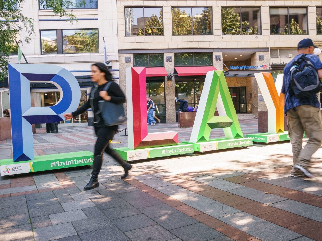 Come out to PLAY in Westlake Park and Occidental Square
